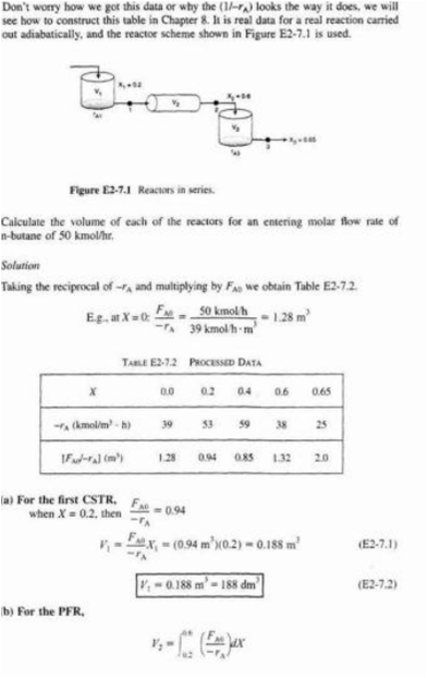 Solved Example 2-7. (1) What would be the reactor volumes if | Chegg.com