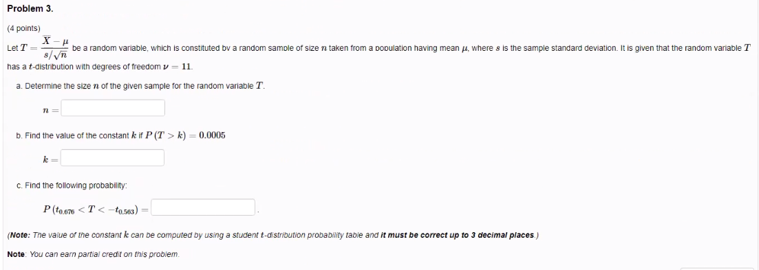 Solved Problem 3 (4 points) X- Let T- be a random variable, | Chegg.com
