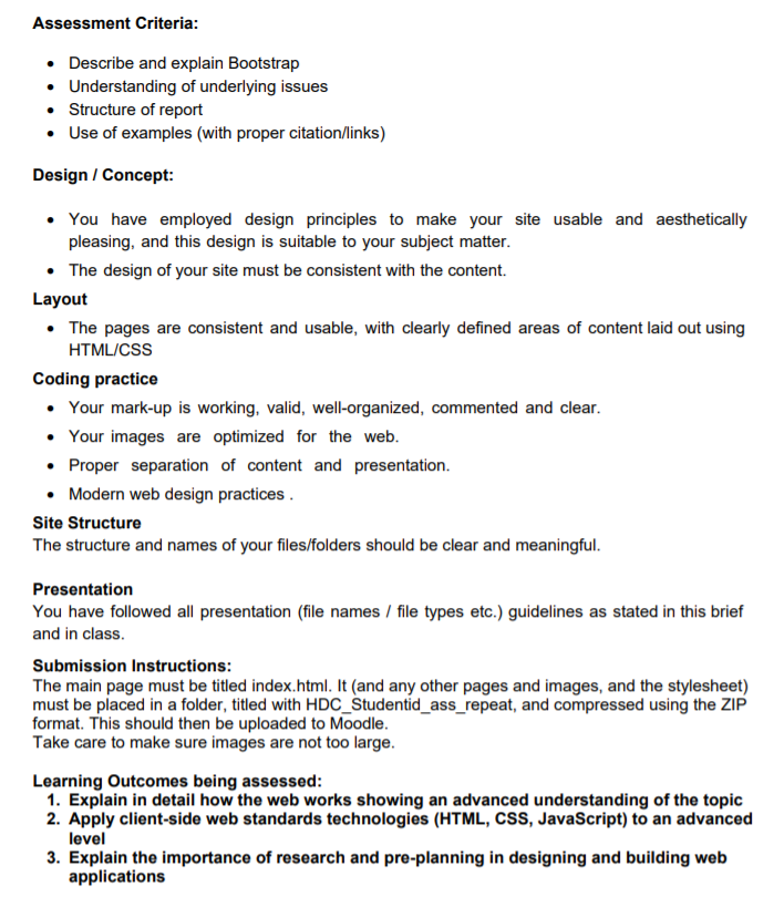 Assignment Title: Web Report on How Bootstrap Works. | Chegg.com