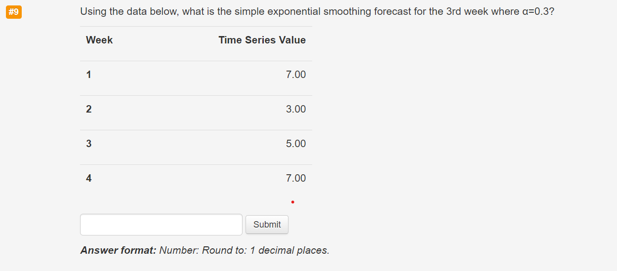 Solved Using The Data Below What Is The Simple Exponential