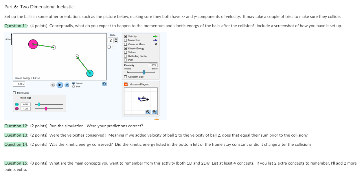 Part 6 Two Dimensional Inelastic Set Up The Balls In