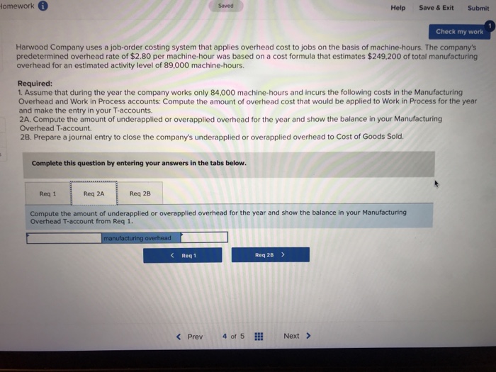 Solved mework Saved Help Save& Exit Submit Check my work | Chegg.com