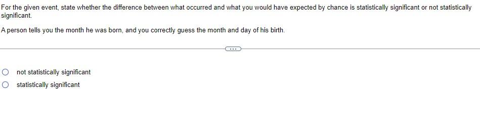 Solved For the given event, state whether the difference | Chegg.com