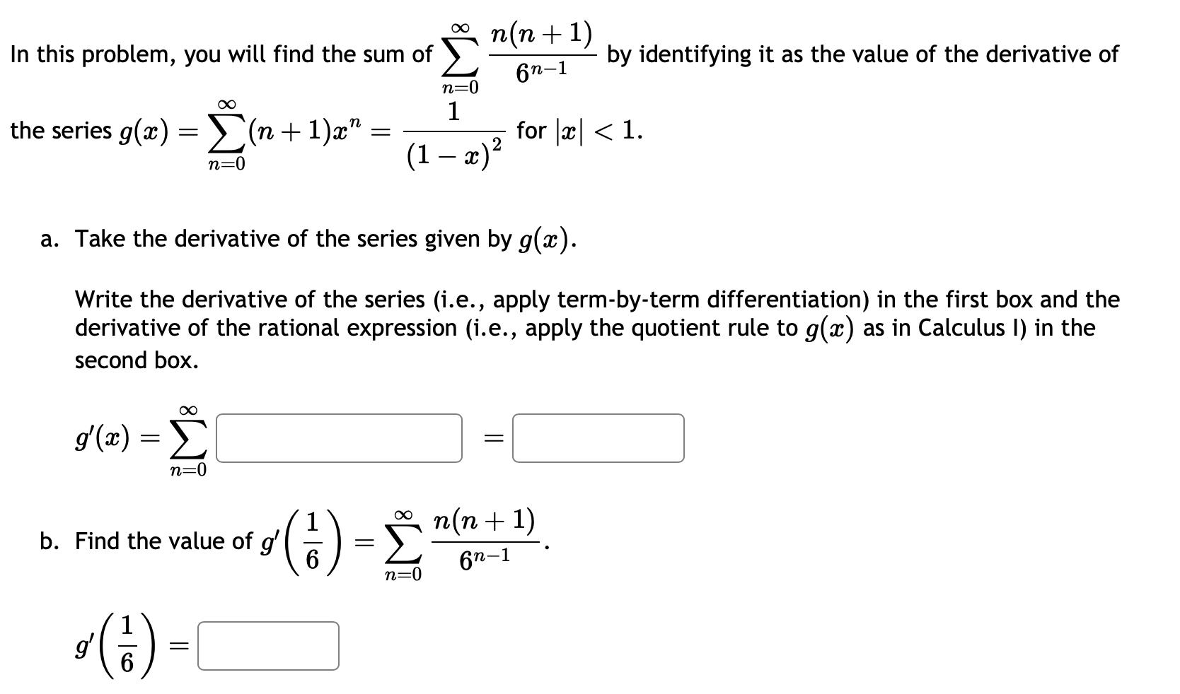 Solved n this problem, you will find the sum of | Chegg.com