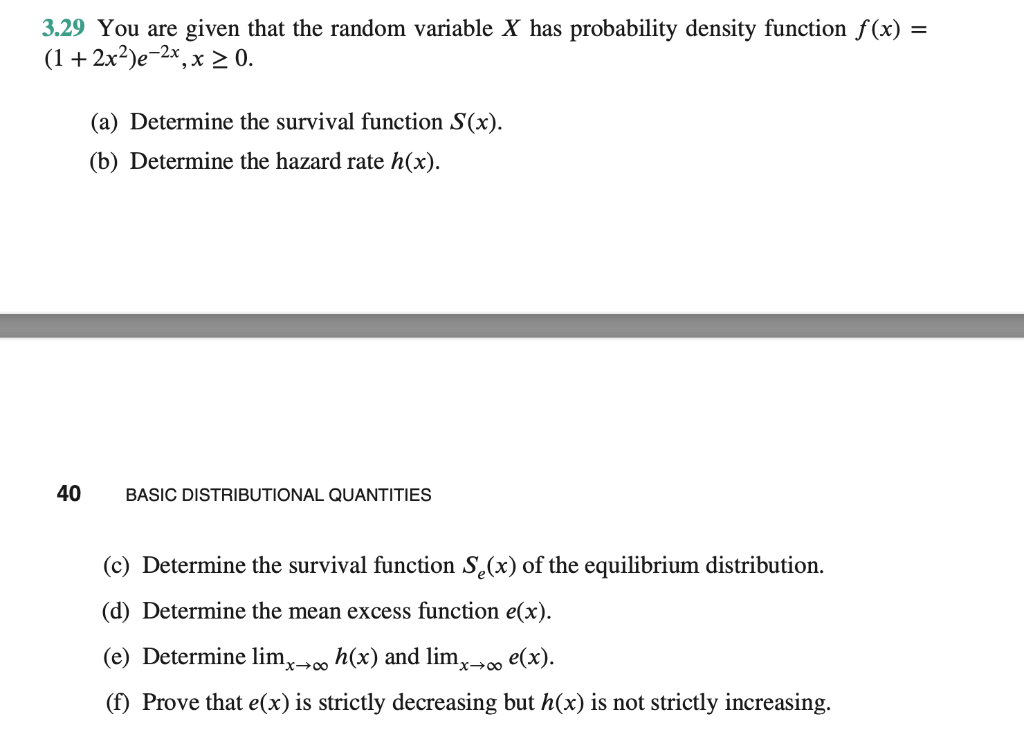 Solved 3.29 You are given that the random variable X has | Chegg.com