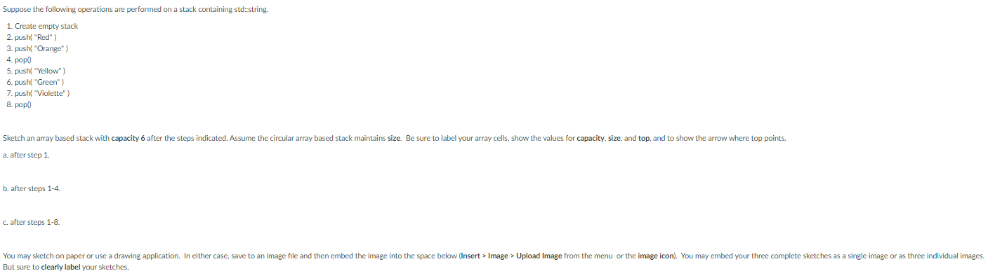 Solved Suppose the following operations are performed on a | Chegg.com