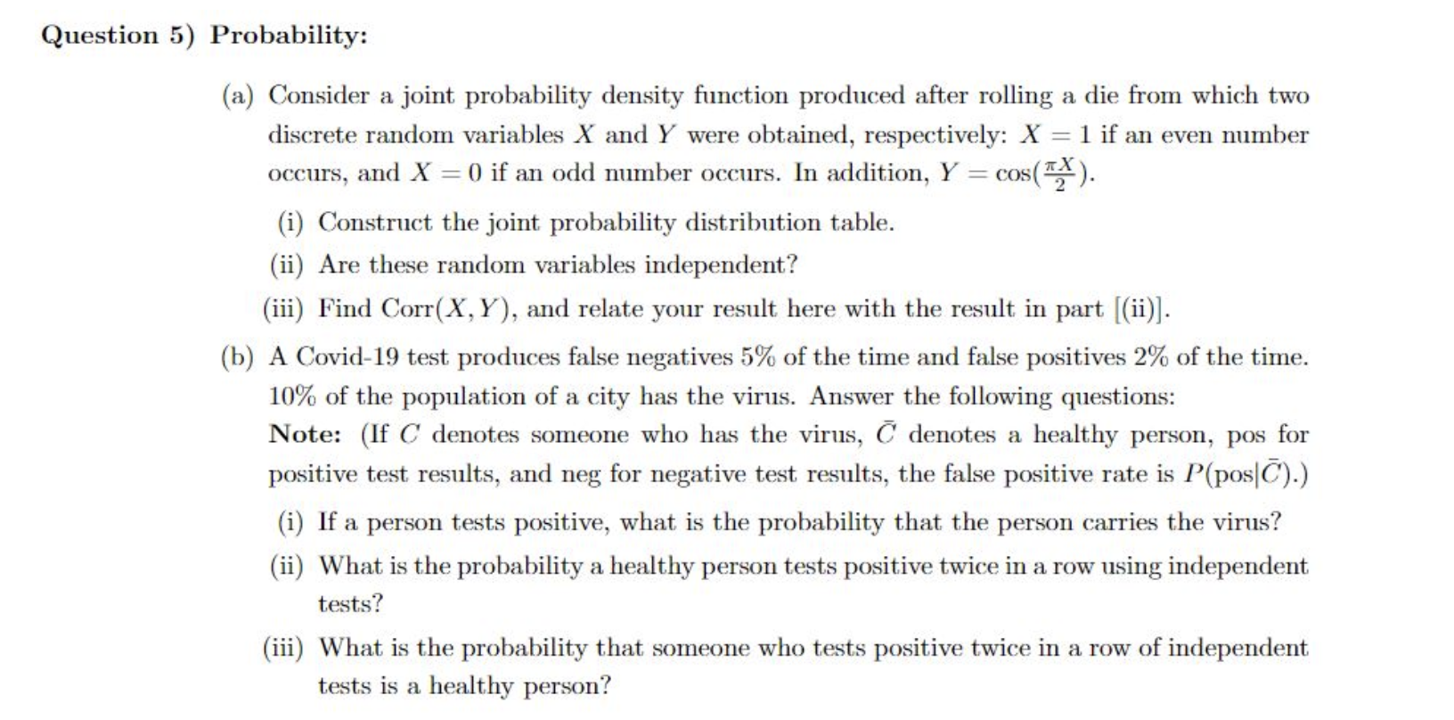 Solved (a) Consider a joint probability density function | Chegg.com