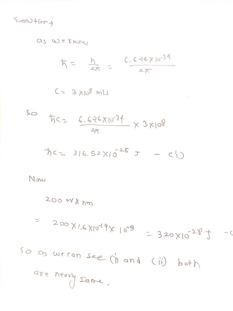 Solved Based on the results for ℏc (first picture) and mec2 | Chegg.com