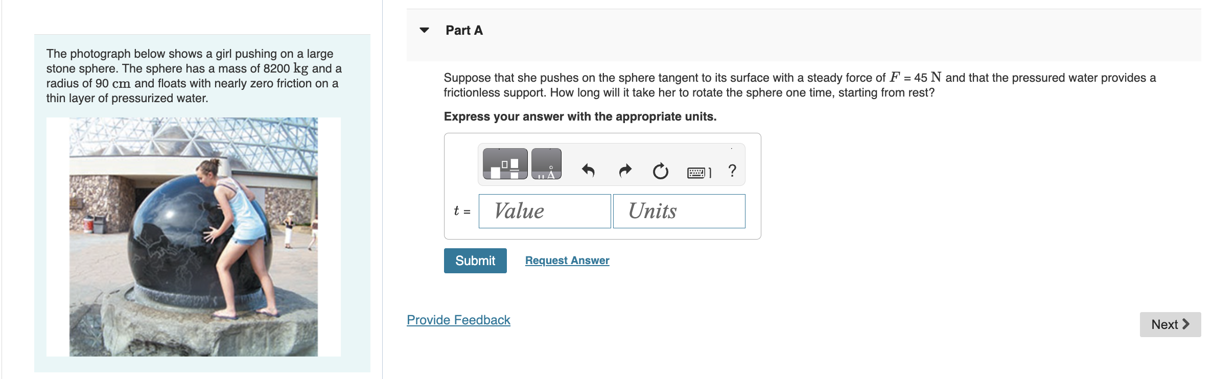 Solved Part AThe photograph below shows a girl pushing on a | Chegg.com