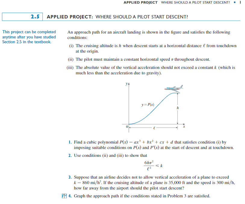 Solved APPLIED PROJECT WHERE SHOULD A PILOT START DESCENT? | Chegg.com