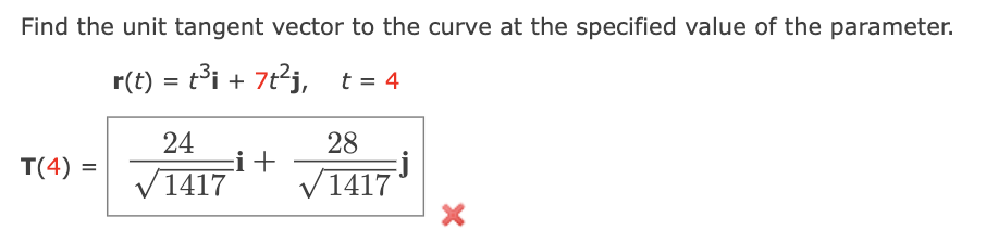 Solved Find the unit tangent vector to the curve at the | Chegg.com