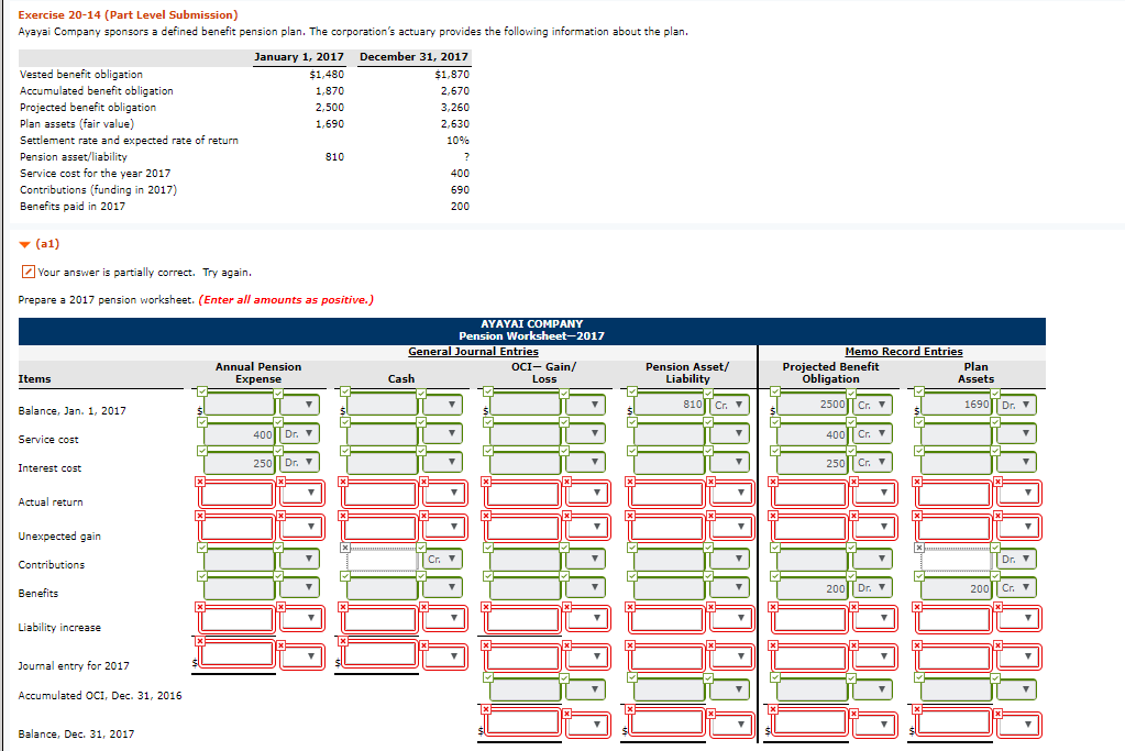 Solved Exercise 20-14 (Part Level Submission) Ayayai Company | Chegg.com