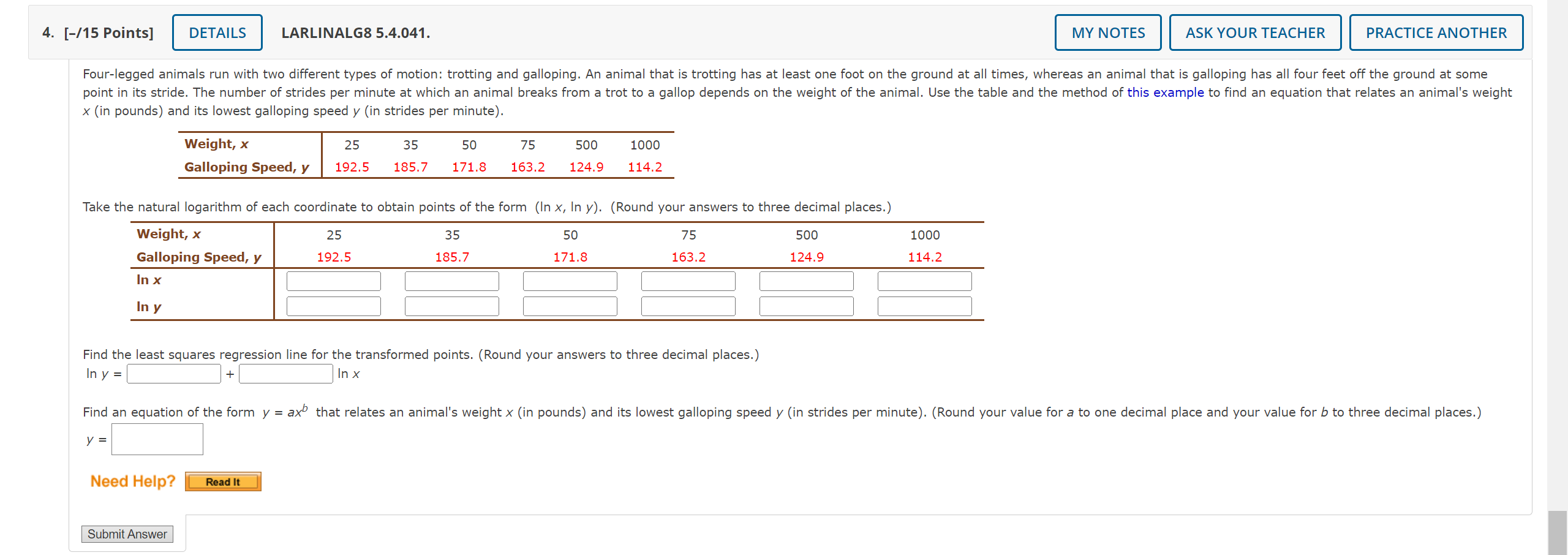Solved Four-legged animals run with two different types of | Chegg.com