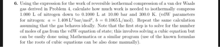 Solved 6. Using the expression for the work of reversible | Chegg.com