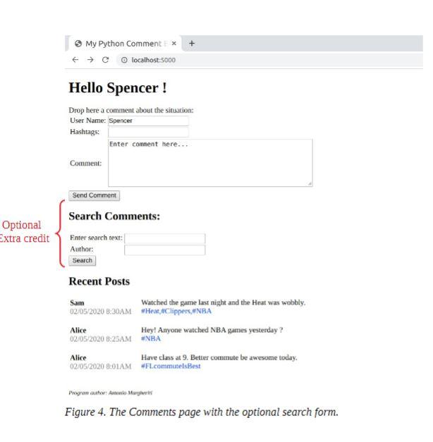 Solved Problem 3. Web Comment Board Application A Comment | Chegg.com
