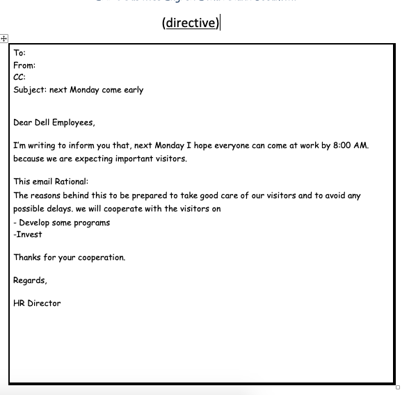from this email please write directive paper also I | Chegg.com