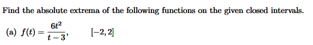 Solved Find the absolute extrema of the following functions | Chegg.com