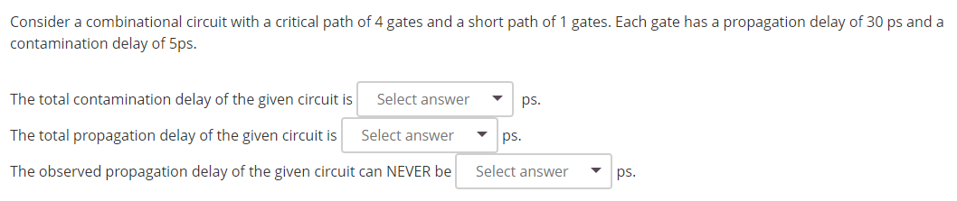Solved Please fill the 'Select Answers' part. | Chegg.com