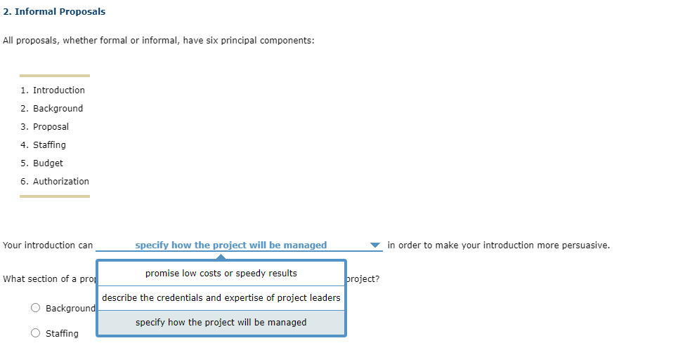 Solved 2. Informal Proposals All proposals, whether formal | Chegg.com