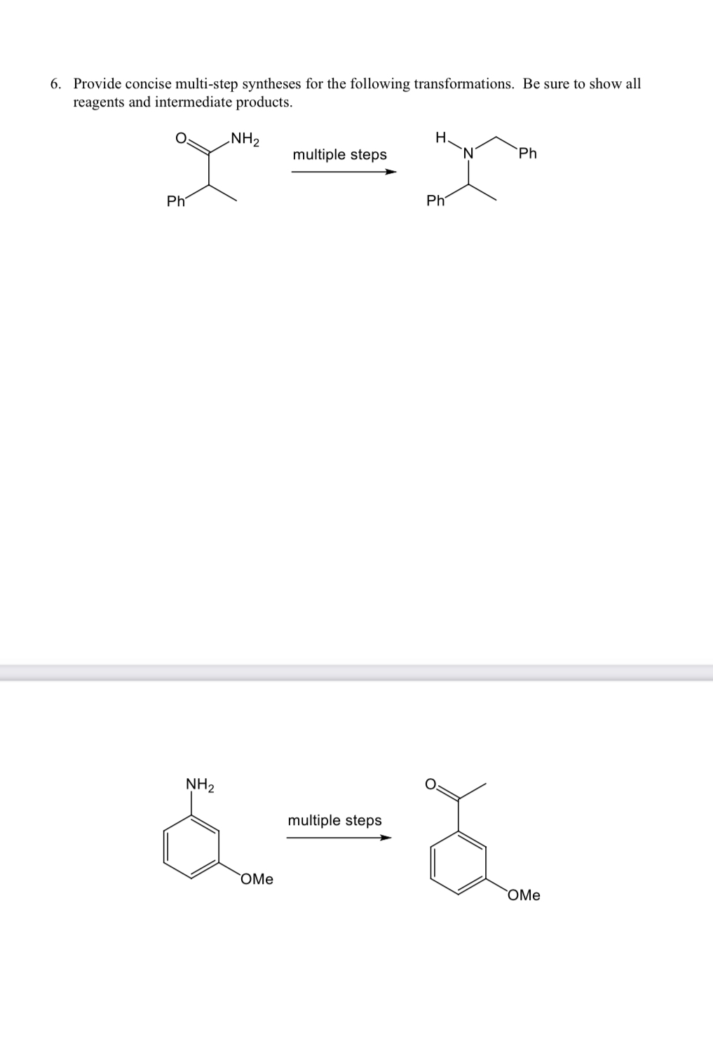 Solved 6. Provide concise multi-step syntheses for the | Chegg.com