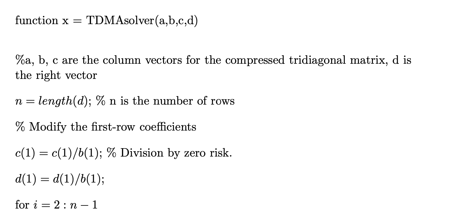 Solved Transform the below MATLAB code into a full code for | Chegg.com
