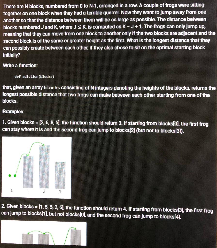 Solved There are N blocks, numbered from 0 to N−1, arranged | Chegg.com