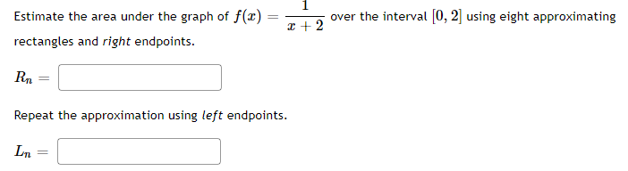 Solved = Estimate the area under the graph of f(x) | Chegg.com
