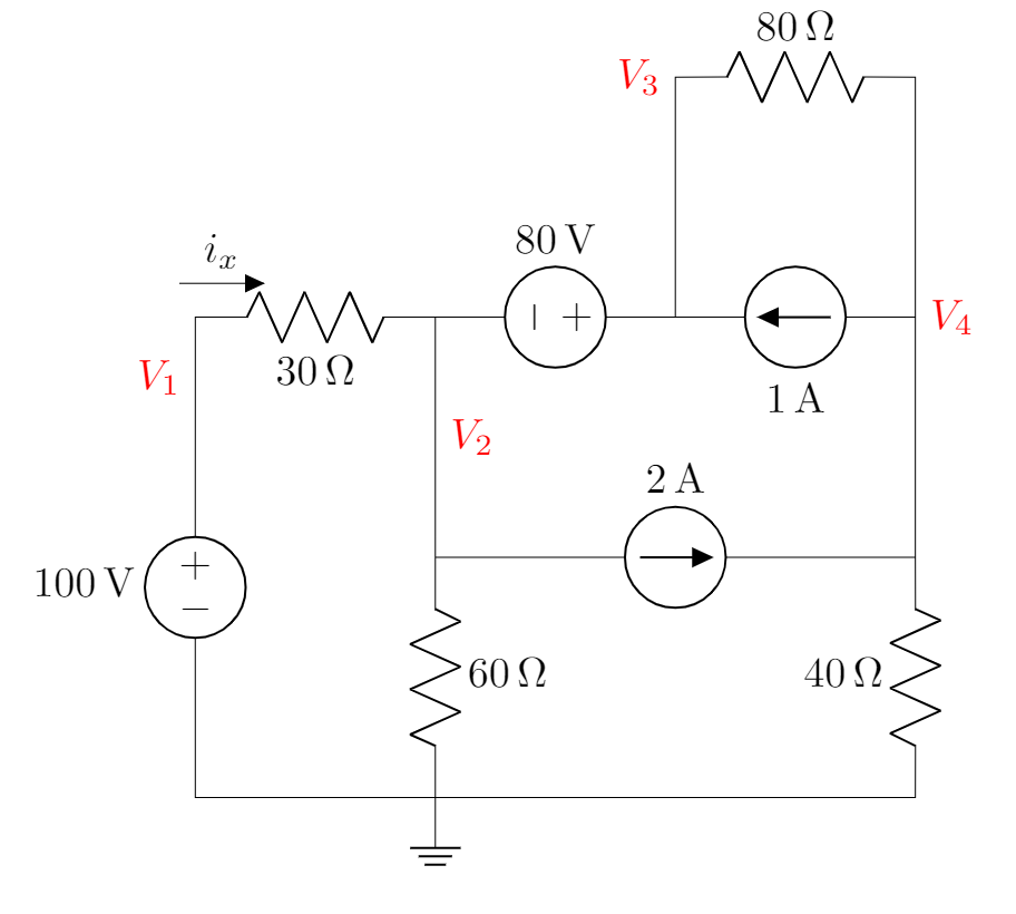 Solved For the following circuit, write the node equations. | Chegg.com