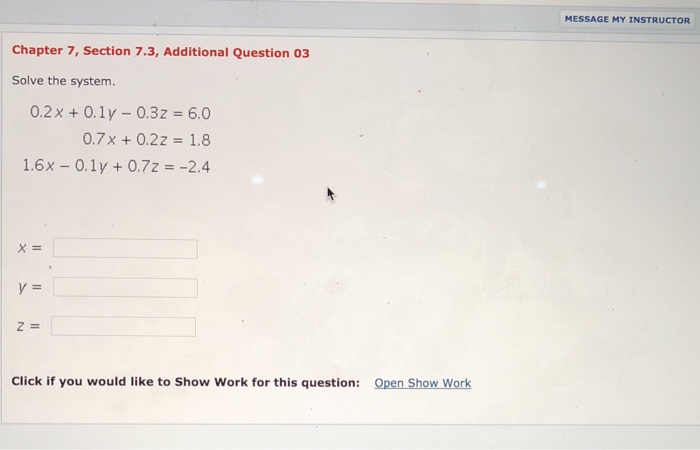 Solved MESSAGE MY INSTRUCTOR Chapter 7, Section 7.3, | Chegg.com