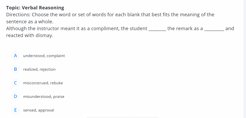 Topic: Reasoning Select the option which describes | Chegg.com