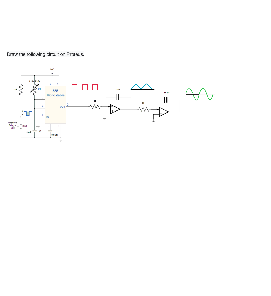 Solved Draw the following circuit on Proteus. 5V 91 to 910 | Chegg.com