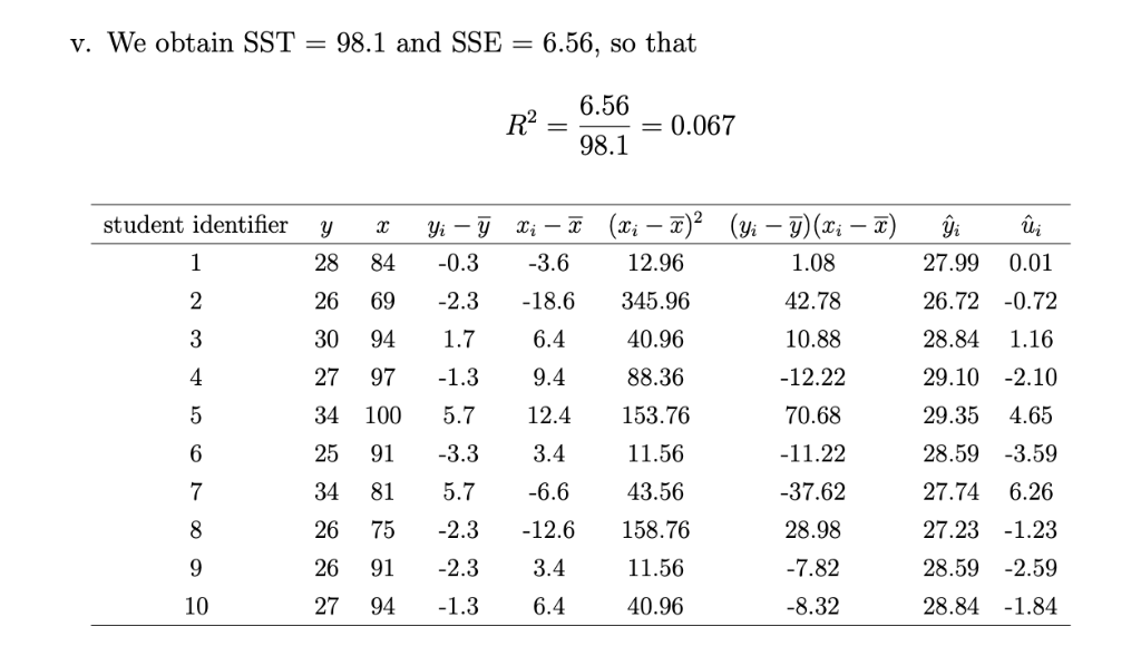 Solved How to calculate the SSE and SST in order to compute | Chegg.com