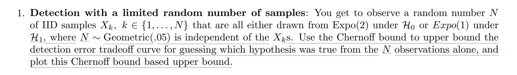 Solved Detection with a limited random number of samples: | Chegg.com
