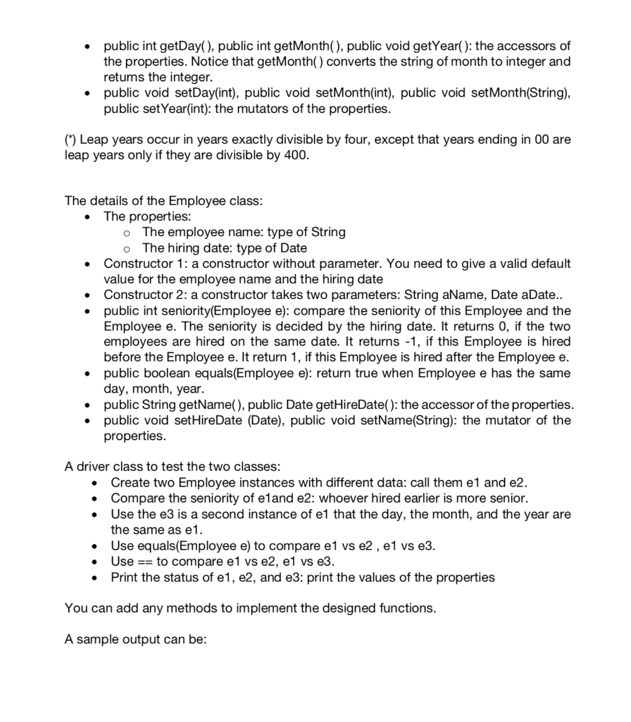 Solved Question 2: Create Simple Classes You are asked to | Chegg.com