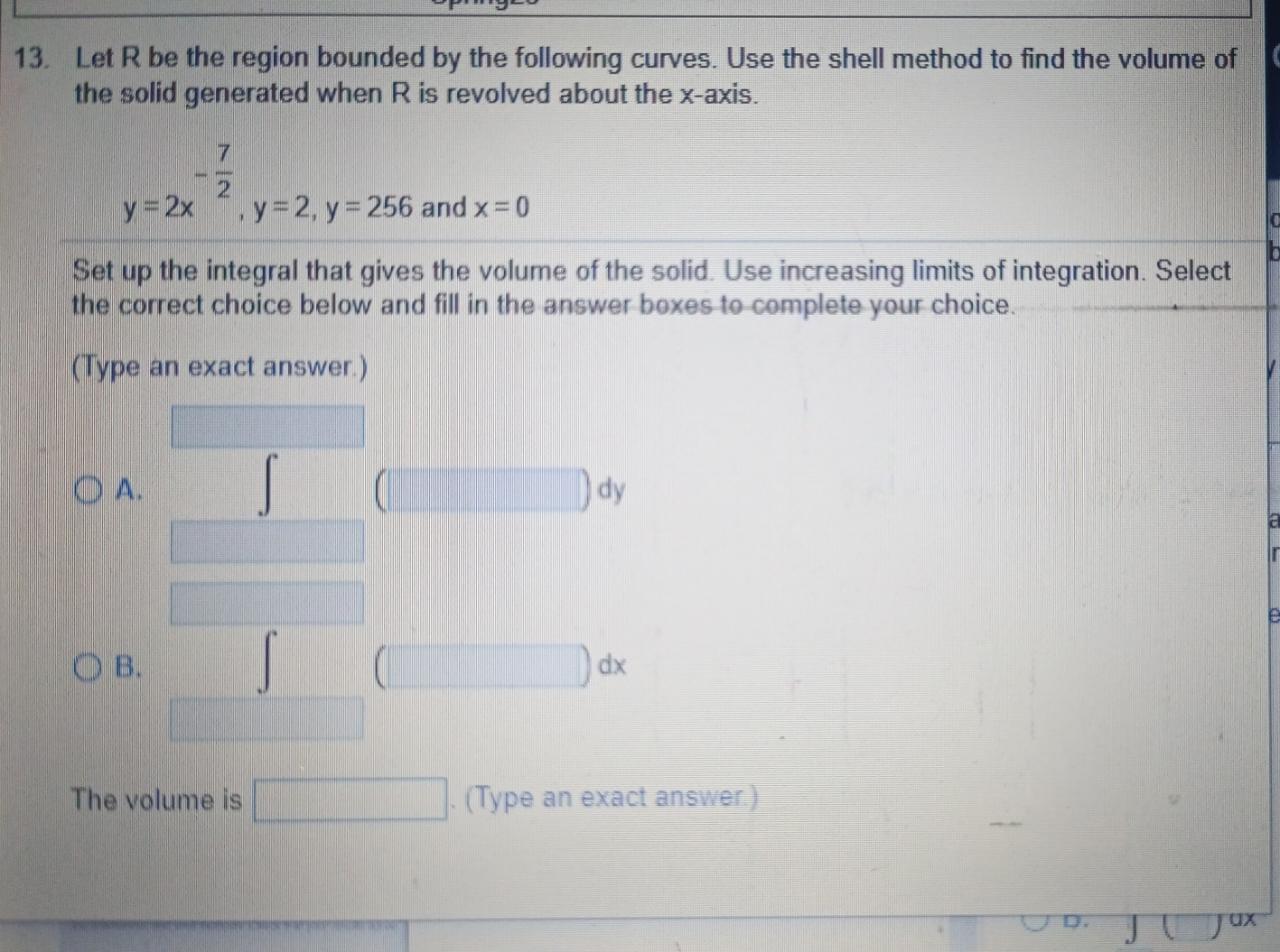 Solved 3. Let R be the region bounded by the following | Chegg.com