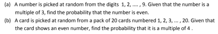 Solved (a) A number is picked at random from the digits 1, | Chegg.com
