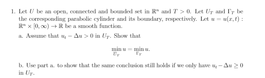 1. Let U be an open, connected and bounded set in R™ | Chegg.com
