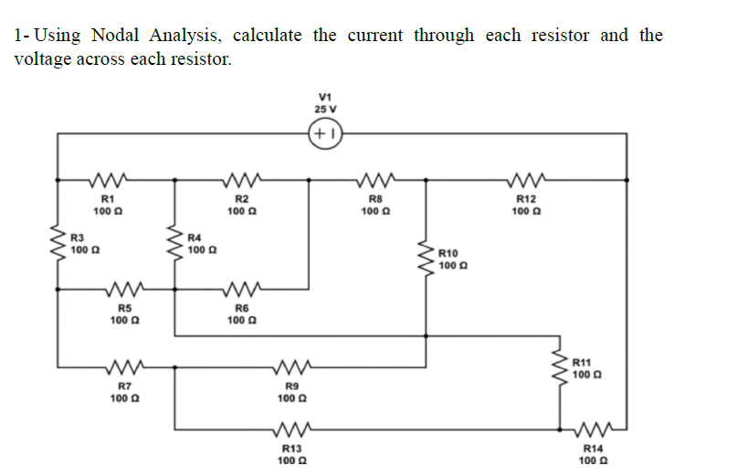 Solved 1-Using Nodal Analysis, calculate the current through | Chegg.com