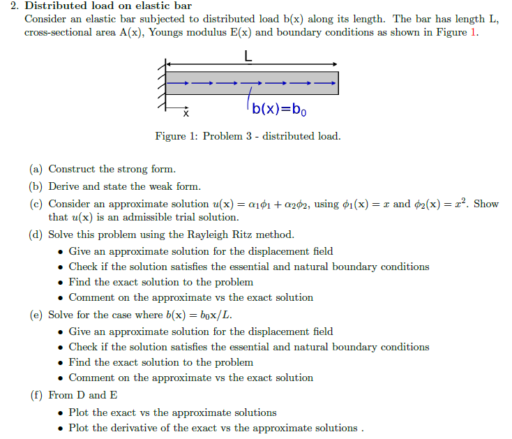 2. Distributed load on elastic bar Consider an | Chegg.com