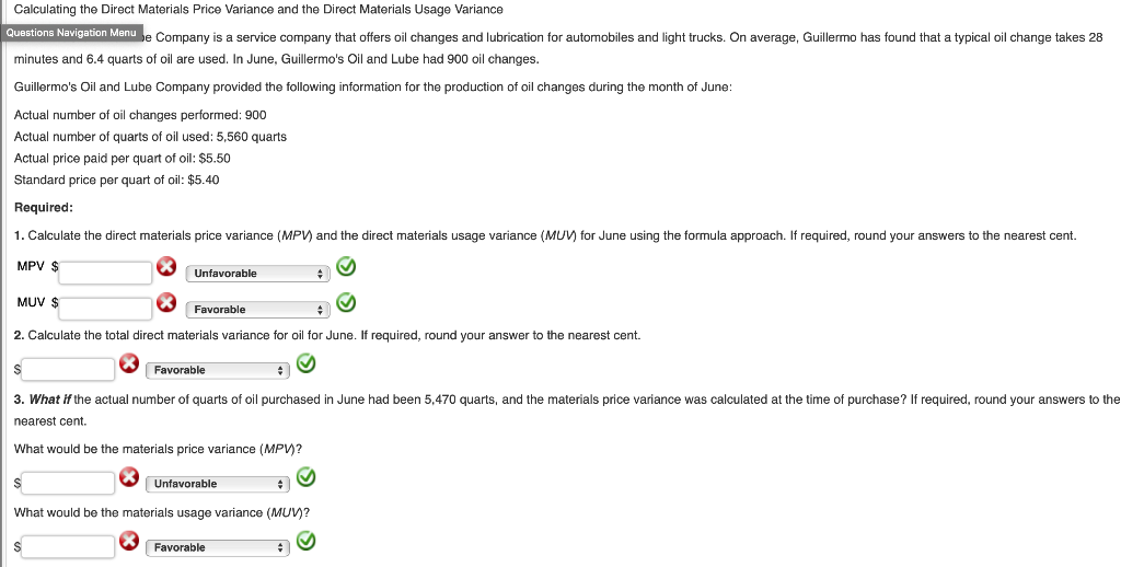 Solved Calculating the Direct Materials Price Variance and | Chegg.com