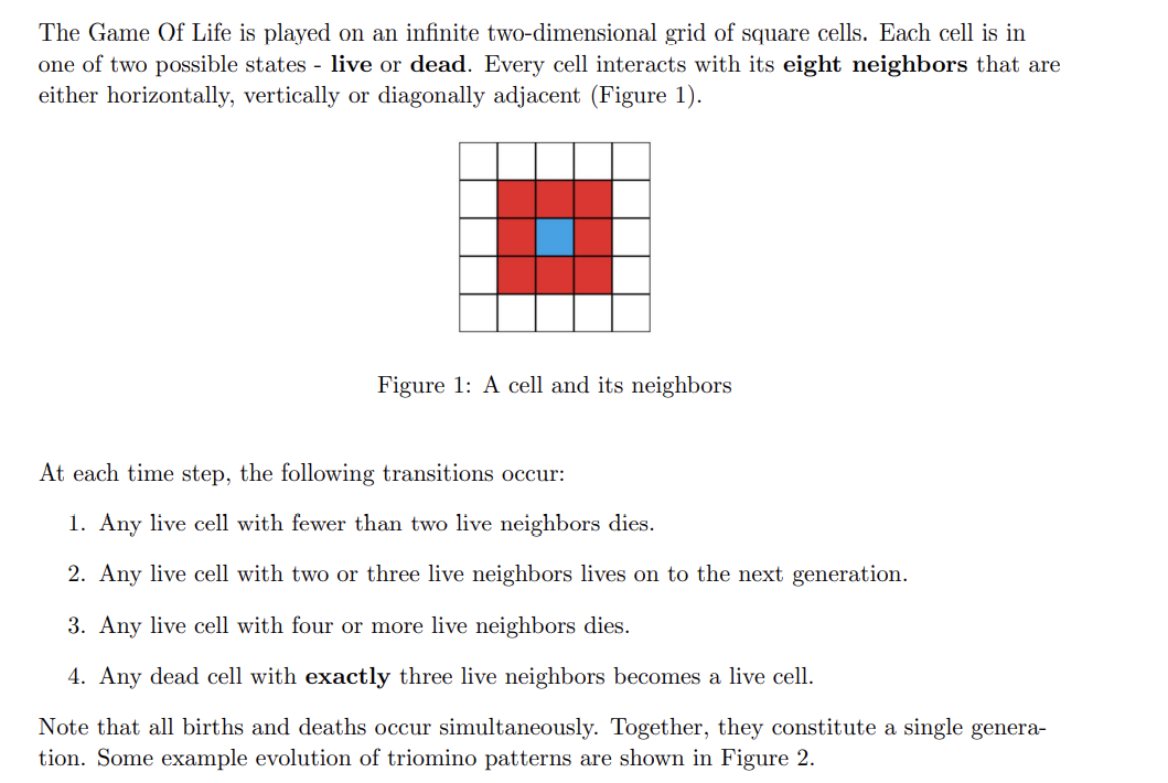 Solved The Game Of Life is played on an infinite | Chegg.com