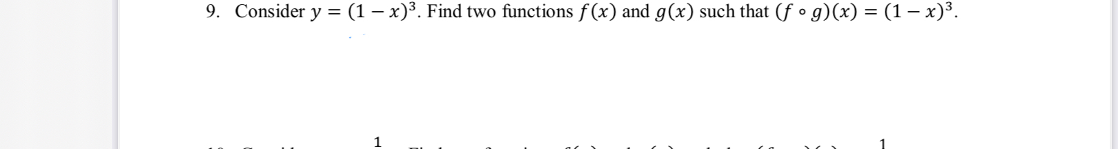 Solved Consider y=(1−x)3. Find two functions f(x) and g(x) | Chegg.com