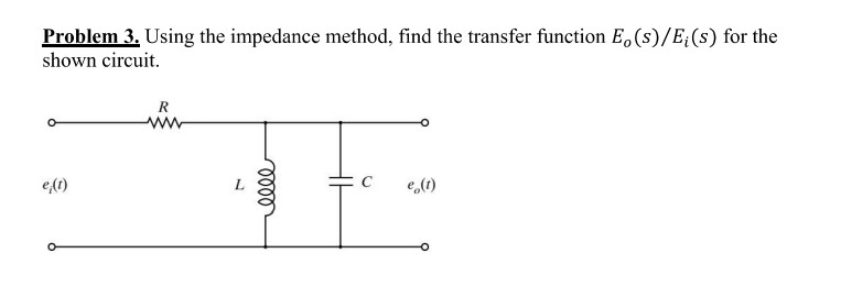 Solved Problem 3. Using the impedance method, find the | Chegg.com