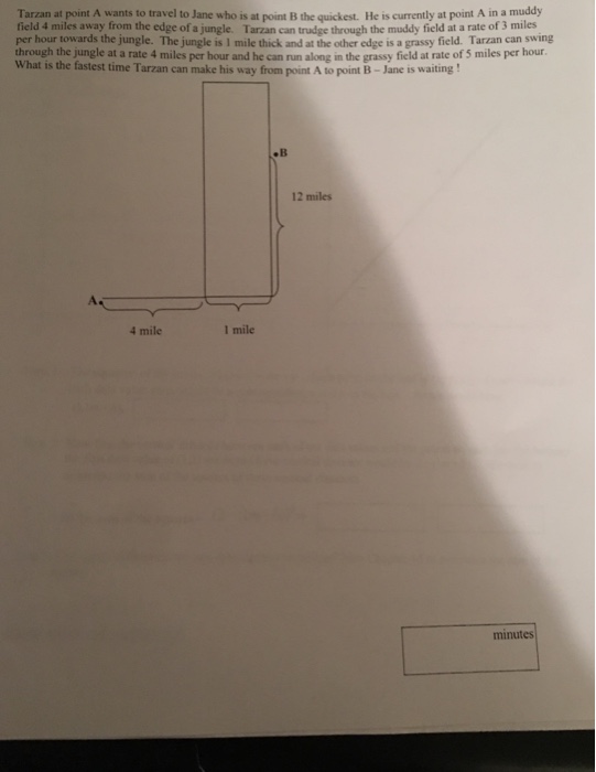 Solved Tarzan at point A wants to travel to Jane who is at | Chegg.com