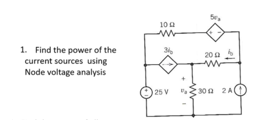 Find the power of thecurrent sources usingNode | Chegg.com