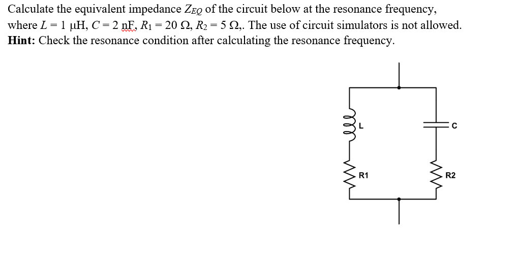 Solved Calculate the equivalent impedance ZEQ of the circuit | Chegg.com