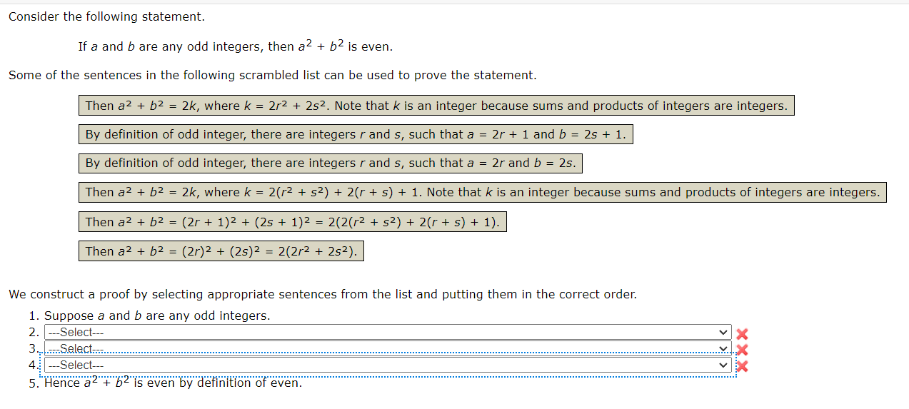 Solved Consider the following statement. If a and b are any | Chegg.com