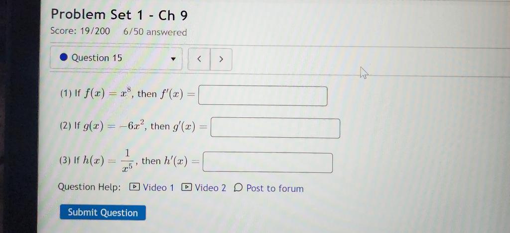 Solved Problem Set 1 - Ch 9 Score: 19/2006/50 answered (1) | Chegg.com