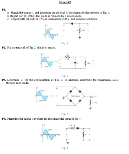 Solved P1. a. Sketch the output v0 and determine the de | Chegg.com