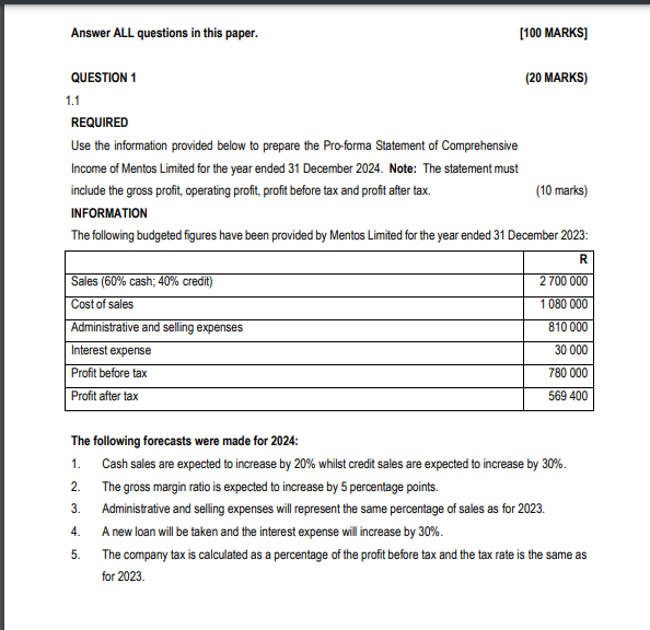 Solved Answer ALL questions in this paper. [100 MARKS] | Chegg.com